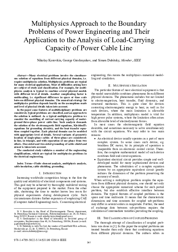 (PDF) Multiphysics approach to the boundary problems of power ...