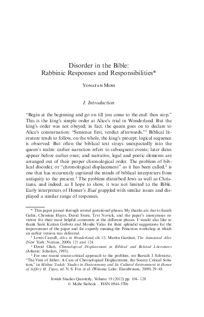 (PDF) "Disorder in the Bible: Rabbinic Responses and Responsibilities ...