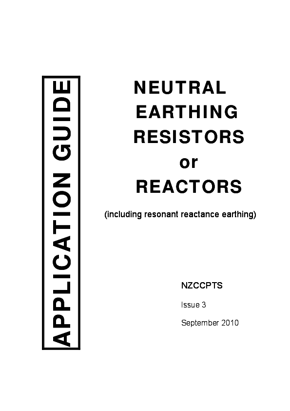 (PDF) NEUTRAL EARTHING RESISTORS or REACTORS APPLICATION GUIDE