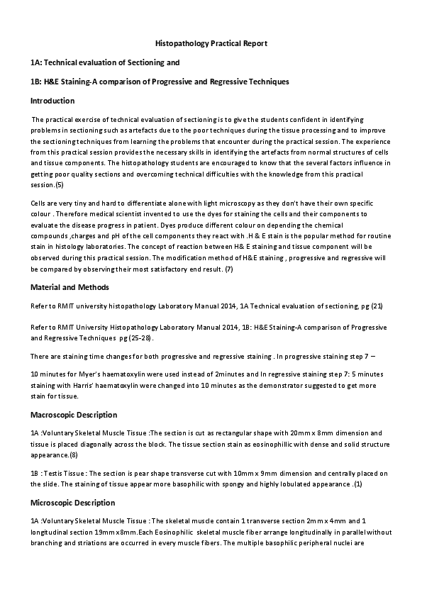 (DOC) Histopathology Practical Report