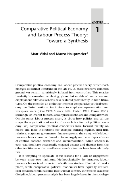 (PDF) Comparative political economy and labour process theory: Toward a ...