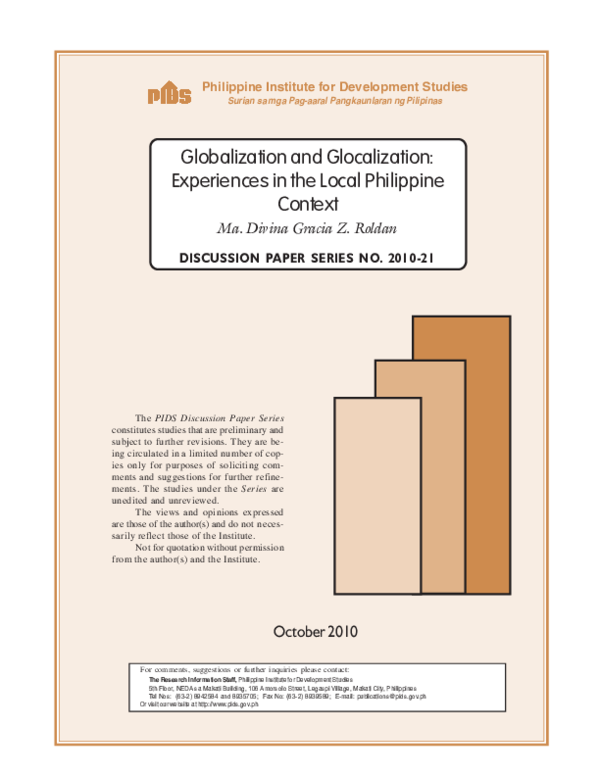 (PDF) Philippine Institute for Development Studies