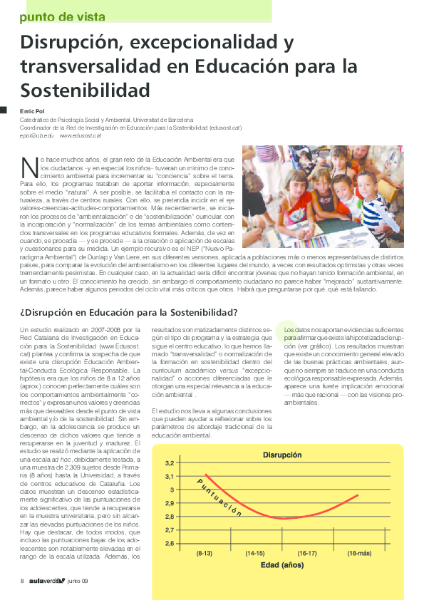 (PDF) Disrupción, excepcionalidad y transversalidad en Educación para la Sostenibilidad