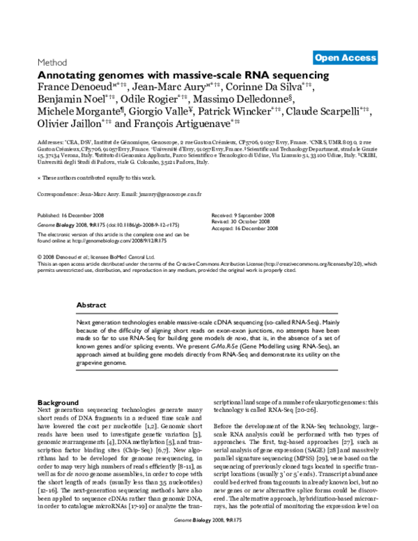 (PDF) Annotating genomes with massive-scale RNA sequencing