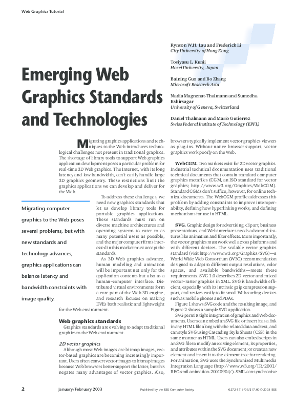 (PDF) Emerging Web Graphics Standards and Technologies