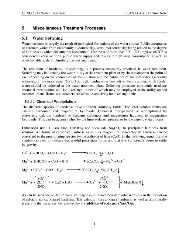 (PDF) 5. Miscellaneous Treatment Processes