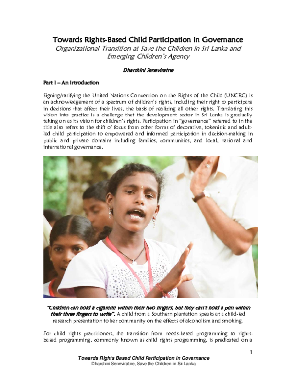 (PDF) Towards Rights-Based Child Participation in Governance