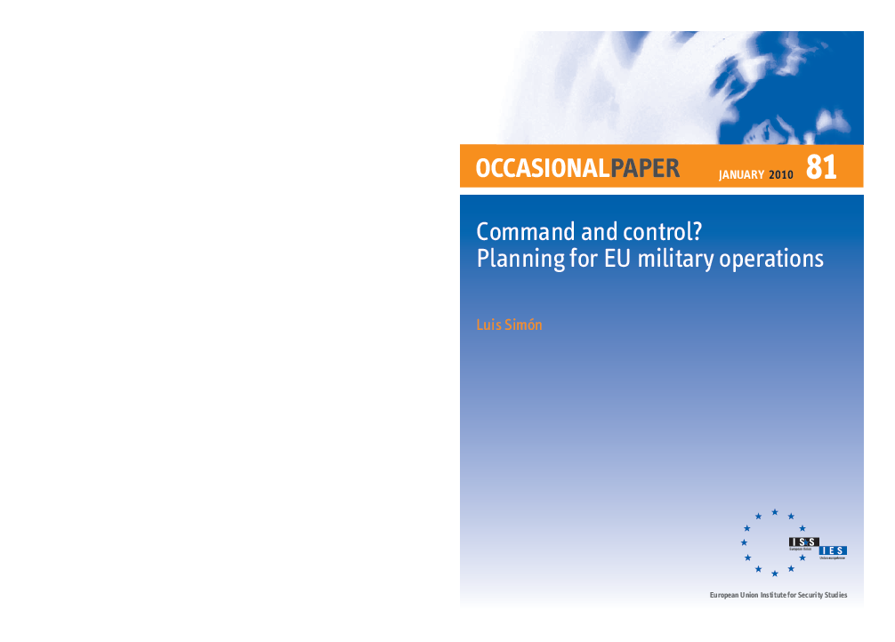 (PDF) Command and Control? Planning for EU Military Operations | Luis ...