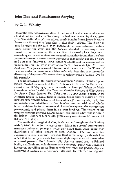 John Dee and Renaissance Scrying