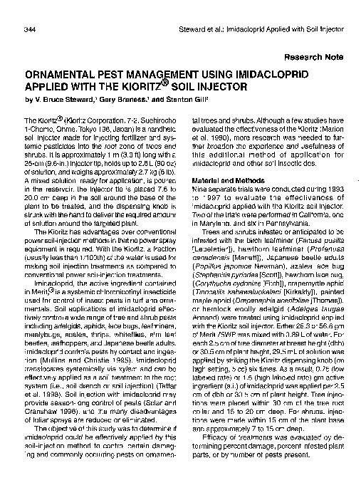(PDF) ORNAMENTAL PEST MANAGEMENT USING IMIDACLOPRID APPLIED WITH THE ...
