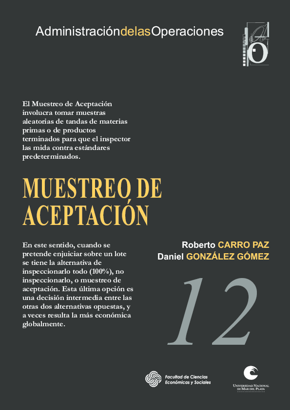 (PDF) ROBERTO CARRO PAZ Y GONZÁLEZ GÓMEZ MUESTREO DE ACEPTACION