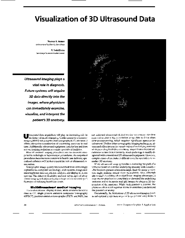 (PDF) Visualization of 3D Ultrasound Data
