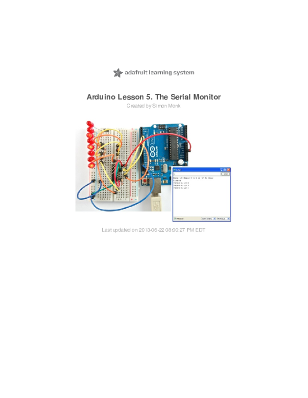 (PDF) Arduino Lesson 5. The Serial Monitor