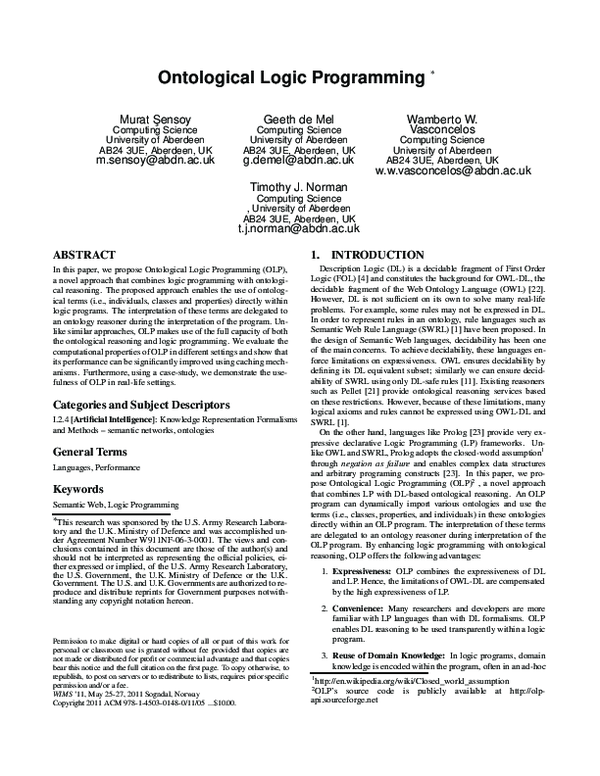 (PDF) Ontological Logic Programming