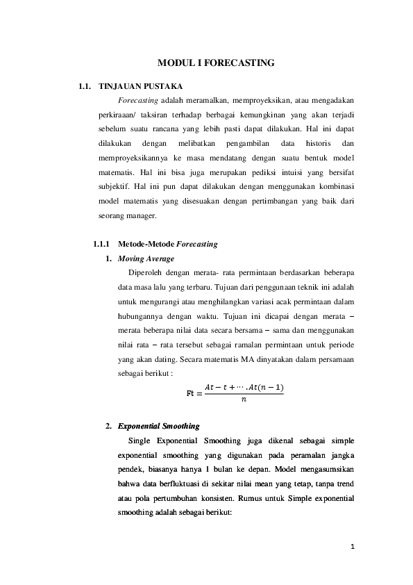 (DOC) MODUL I FORECASTING
