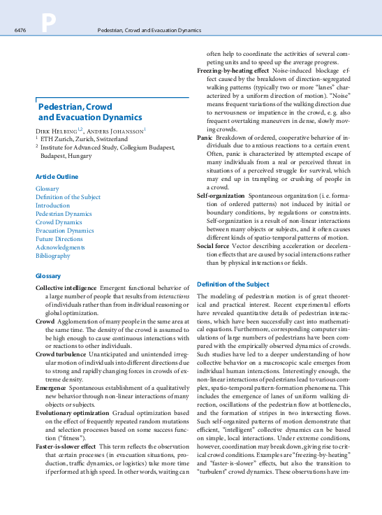 Pdf Pedestrian Crowd And Evacuation Dynamics