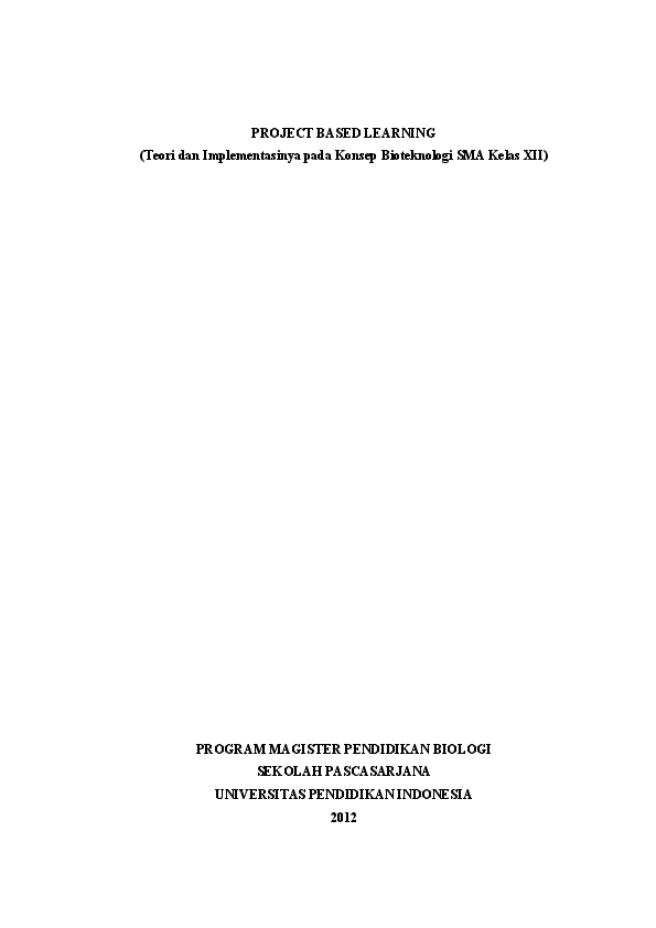 (PDF) Project Based Learning