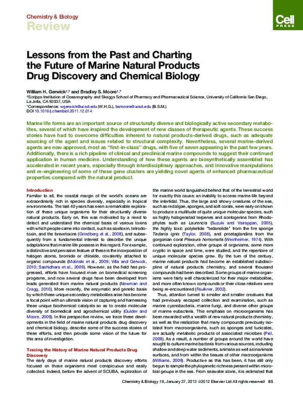 (PDF) Chemistry & Biology Review Lessons from the Past and Charting the ...