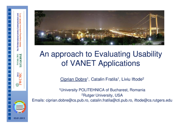 (PDF) An approach to Evaluating Usability of VANET Applications