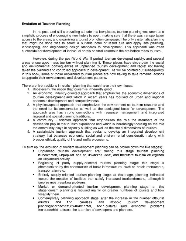 (DOC) TOUR 7T - Tourism Planning and Approaches