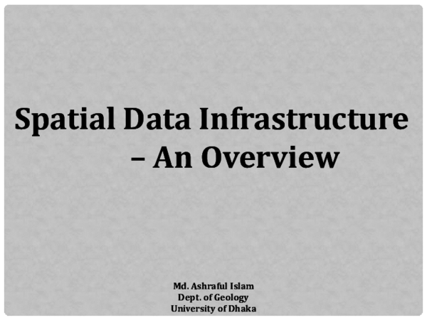 (PDF) Spatial Data Infrastructure – An Overview