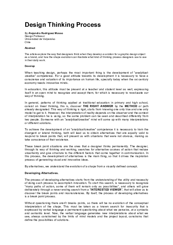 (PDF) Design Thinking Process