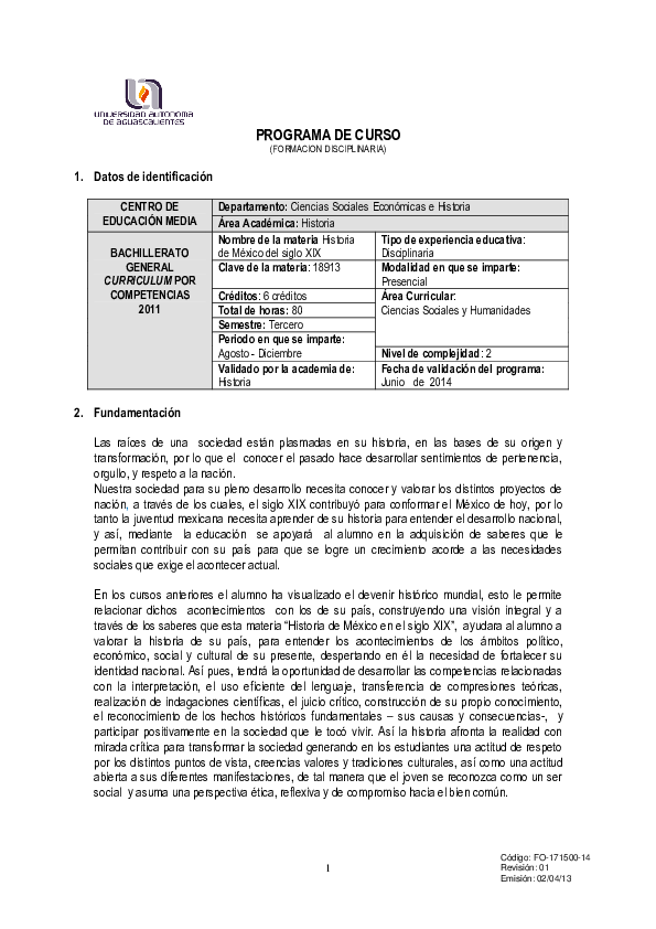 (PDF) PROGRAMA DE CURSO