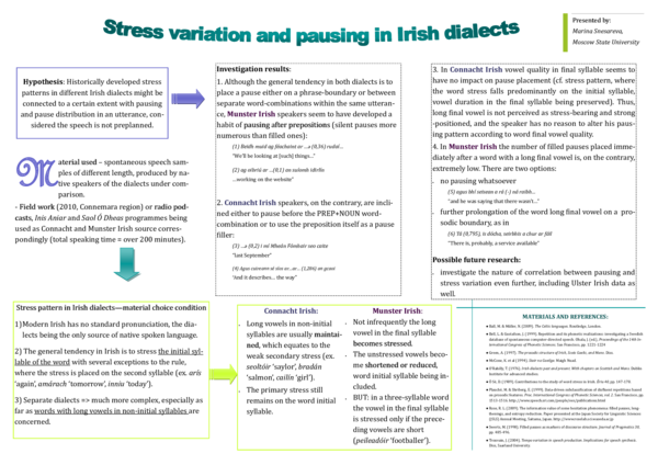 (PDF) Stress variation and its development in Irish dialects