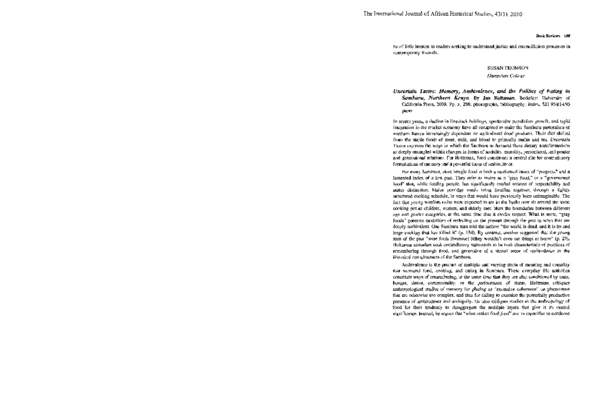 (PDF) Review of Jon Holtzman’s 'Uncertain Tastes: Memory, Ambivalence ...