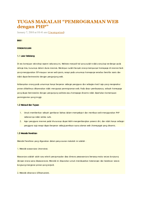 (DOC) TUGAS MAKALAH PHP (BHS IND)