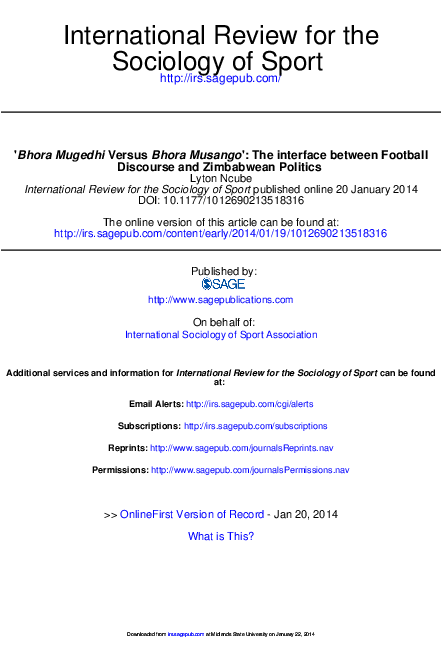 (PDF) Bhora mugedhi versus bhora musango: The interface between ...