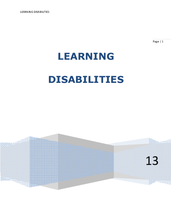 (PDF) LEARNING DISABILITIES