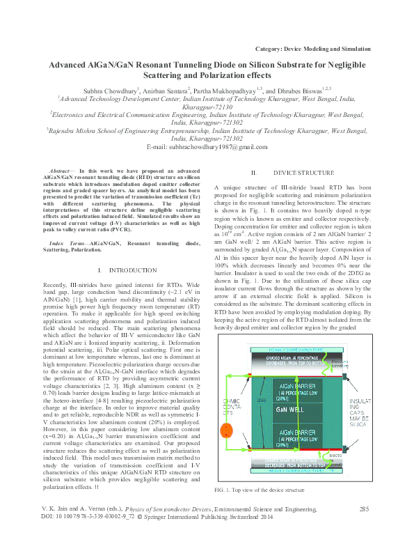 (PDF) Advanced AlGaN/GaN Resonant Tunneling Diode on Silicon Substrate ...