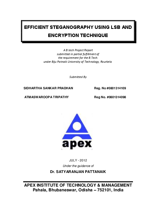 Pdf Efficient Steganography Using Lsb And Encryption Technique