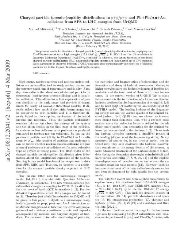 Pdf Charged Particle Pseudo Rapidity Distributions In Protonanti Protonprotonproton And