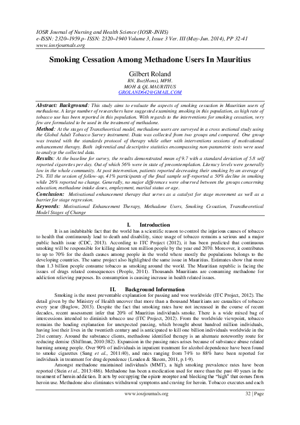 (PDF) Smoking Cessation