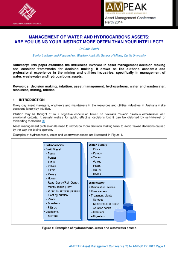 (PDF) Decision Making in Asset Management