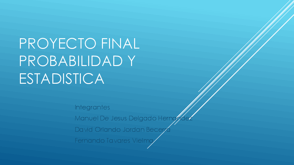 (PPT) Proyecto Final Probabilidad Y Estadistica