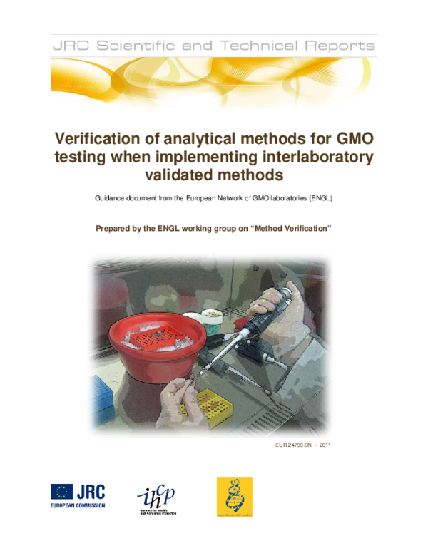 (PDF) Verification of analytical methods for GMO testing when ...