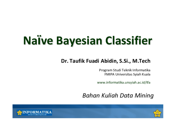 Pdf Na Na ï ï Ve Ve Bayesian Classifier Bayesian Classifier