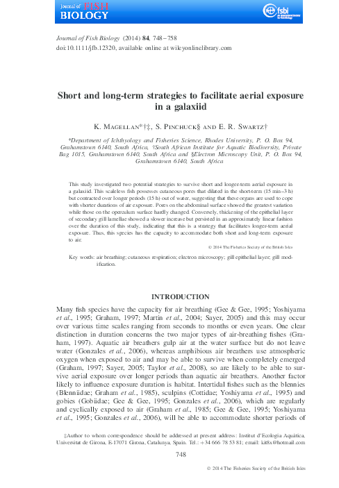(PDF) Short and long-term strategies to facilitate aerial exposure in a ...
