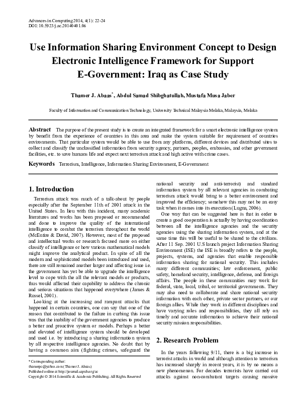 information sharing environment