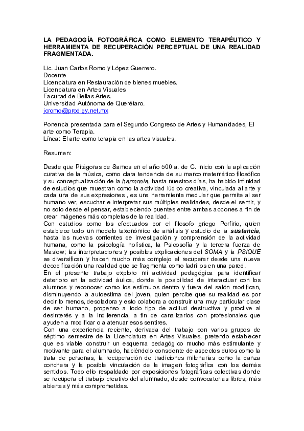 (PDF) La fotografía como elemento terapeutico y de recuperación de una ...
