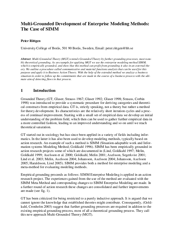 (PDF) Multi-grounded development of enterprise modeling methods: The ...