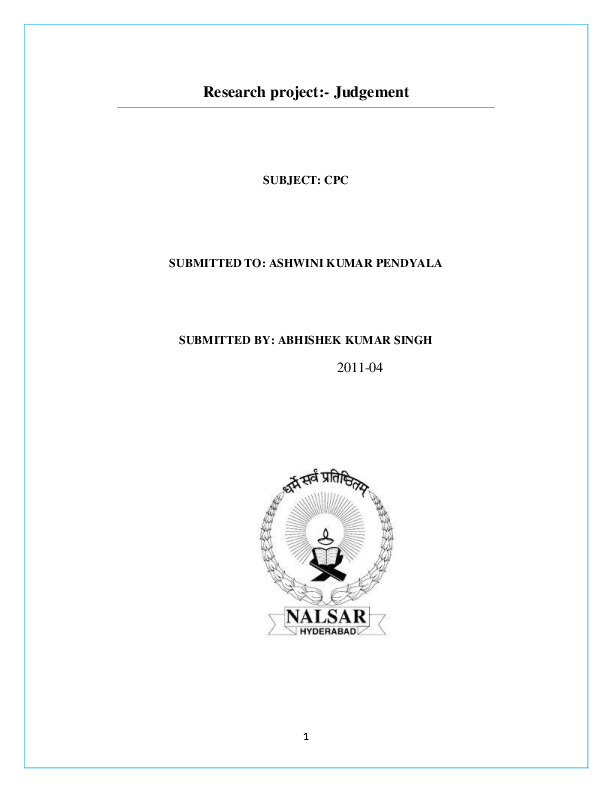 (DOC) Rearch Paper on Judgement