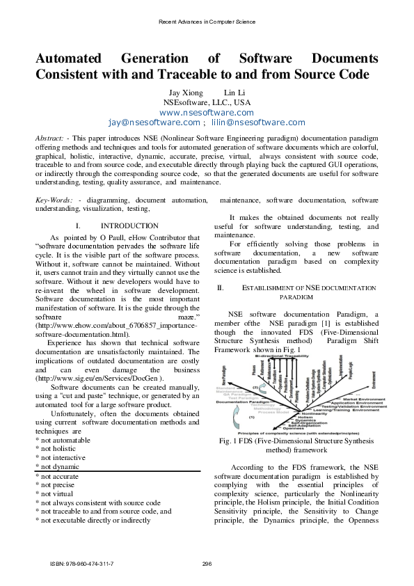 (PDF) Automated Generation of Software Documents Consistent with and ...
