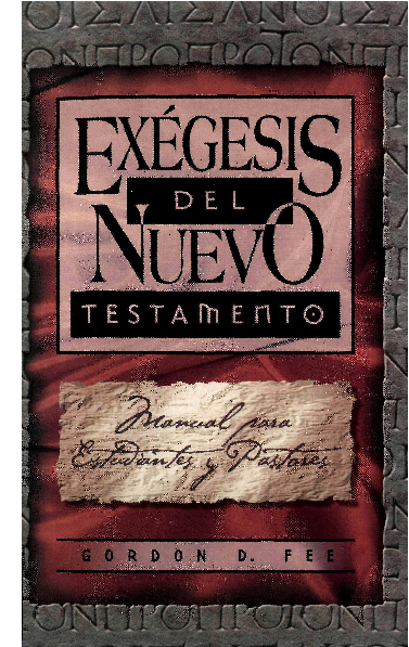 (PDF) Gordon Fee Exegesis del Nuevo Testamento
