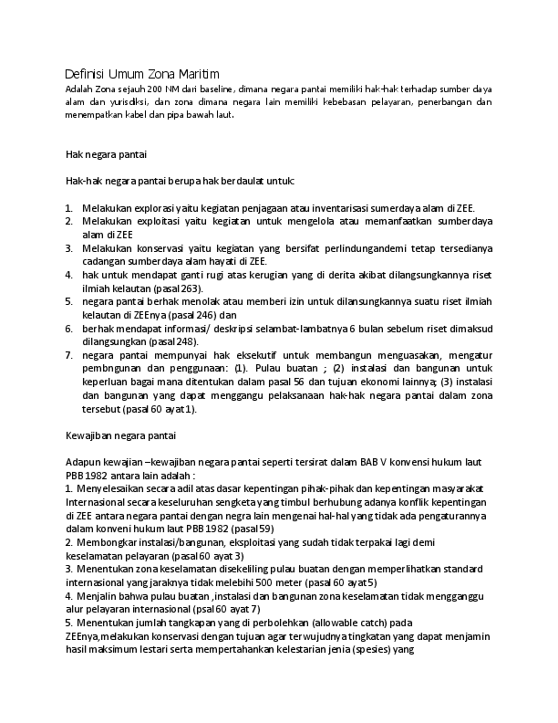 (DOC) Definisi Umum Zona Maritim Adalah