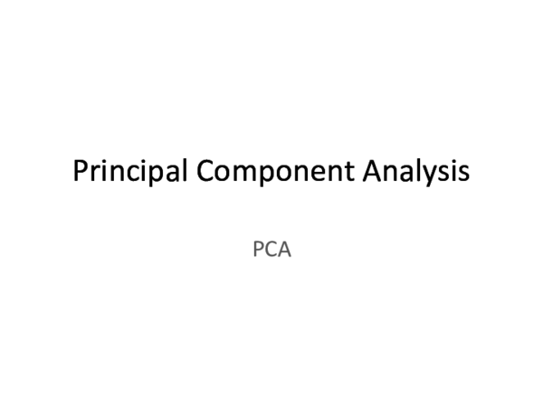 (PPT) Principal Component Analysis