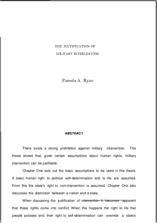 (DOC) The Justification of Military Intervention